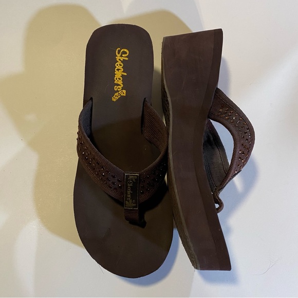 Skechers | Shoes | Skechers Cali Brown Platform Sandals In Size 11 ...